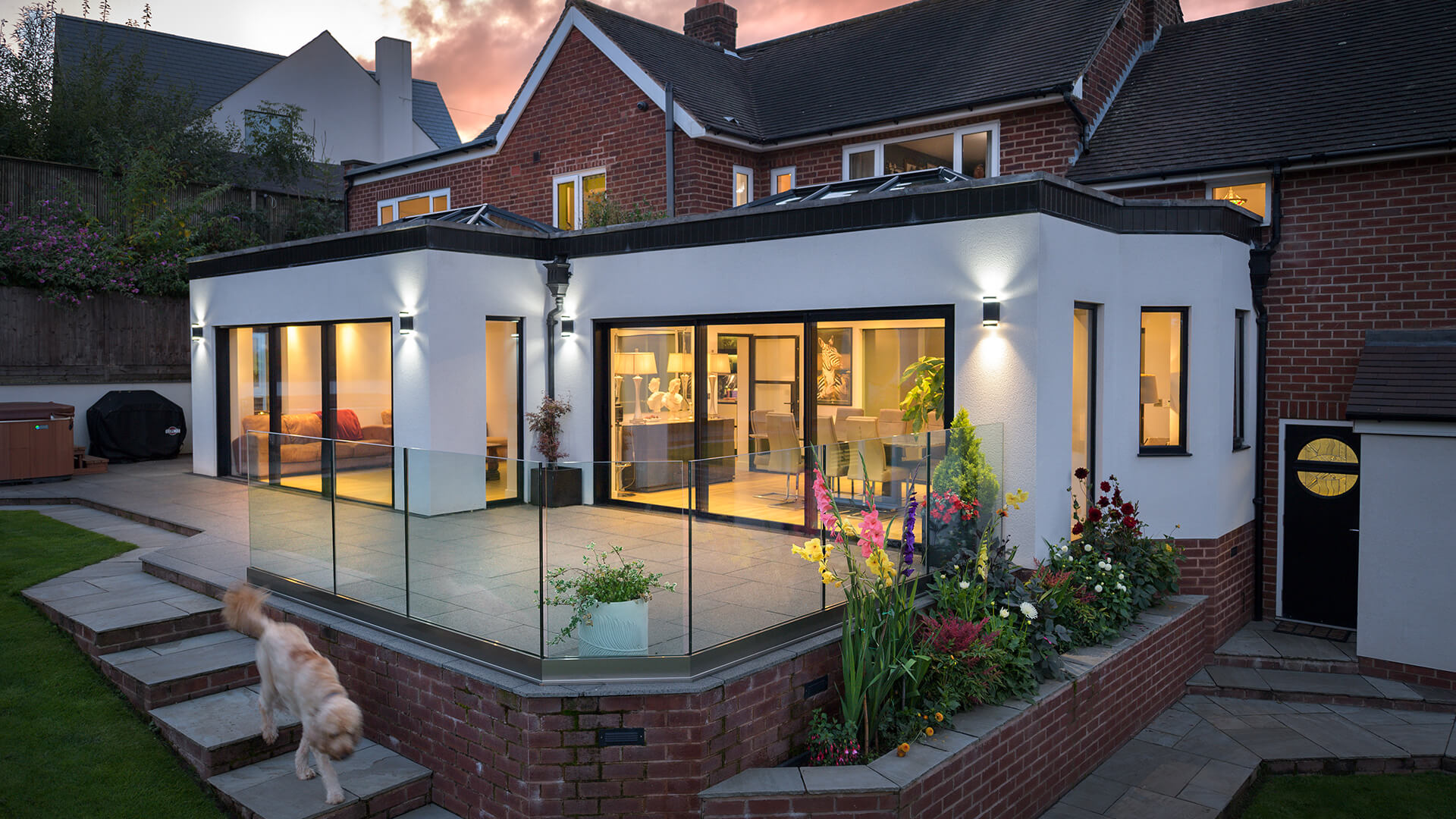Dual Contemporary Extensions With Lantern Roofs | Conservatory Outlet